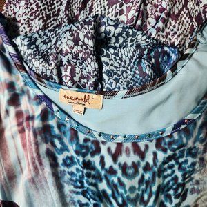 ONE WORLD | Dresses | One World Live Let Live Sz Large Blue Maxi Dress ...